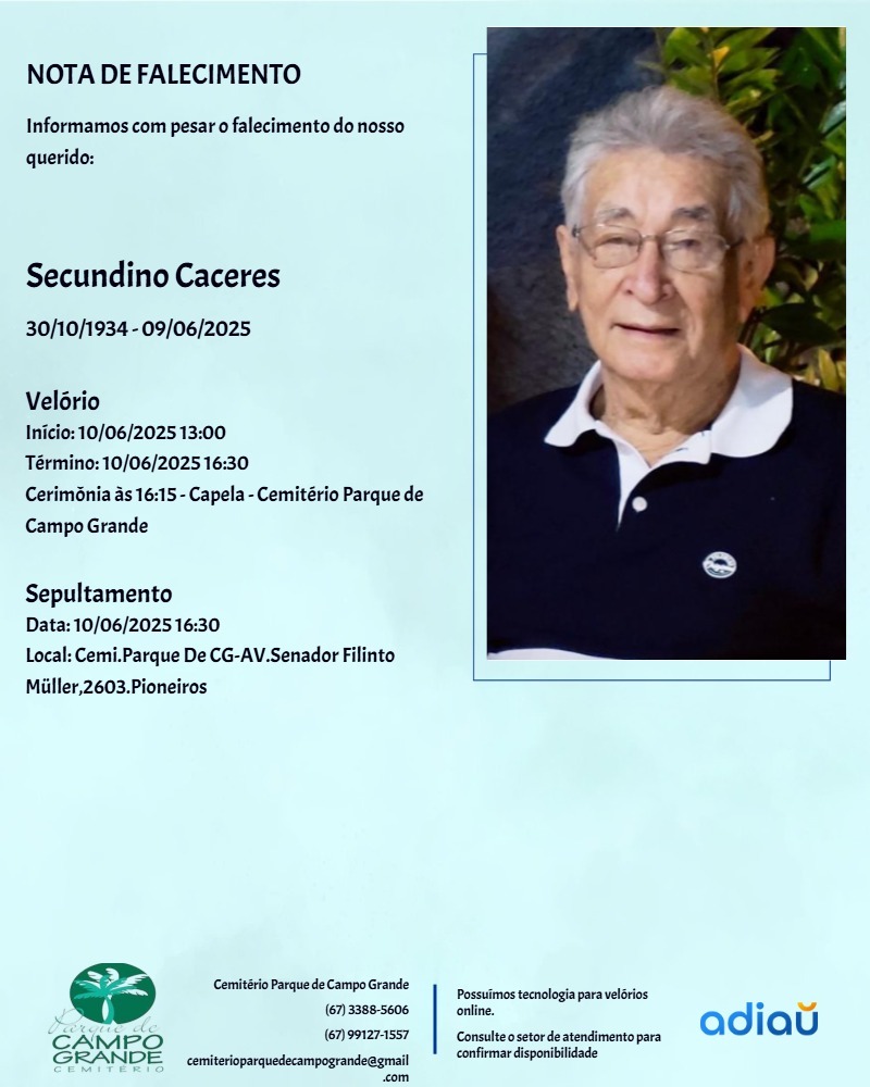 Fotogaleria - Morre Secundino Cáceres - Cassilândia - Cassilândia Notícias
